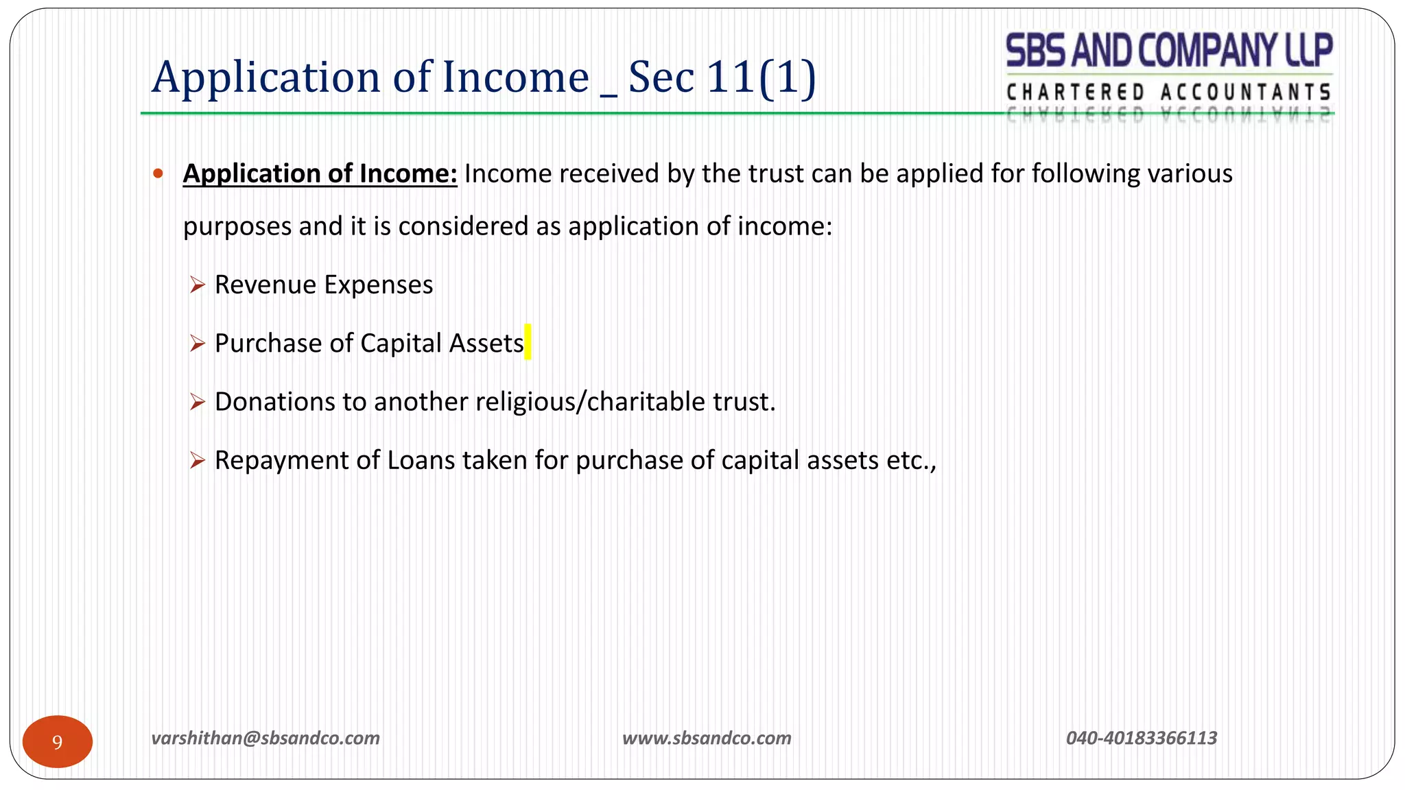 EXEMPTION U/S 11 OF INCOME TAX ACT,1961 | PPTX