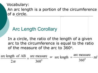 Section 11.1 Circumference Arc Length.ppt