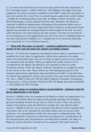 Section 119(2)(b) of the Income Tax Act, 1961 - CBDT needs to act judicially, not arbitrarily ...
