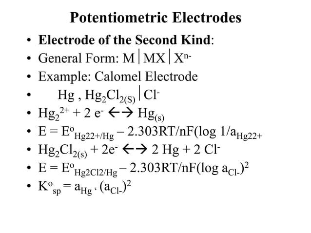 Section 11 potentiometric electrodes and potentiometry | PPT