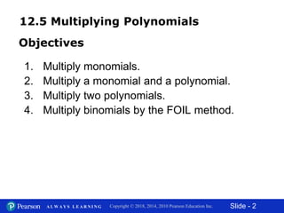 Section 12.5 multiplying polynomials | PPTX | Homework and Study | Education