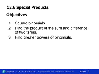 Section 12.6 special products | PPT