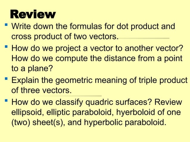 Vector and the geometry of space. The calculus | PPT