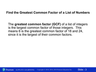 Section 13.1 greatest common factor; factoring by grouping | PPT