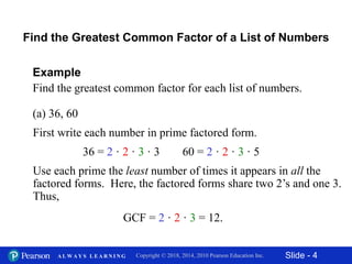 Section 13.1 greatest common factor; factoring by grouping | PPT