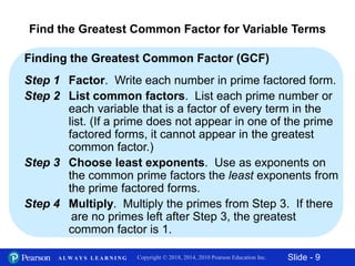 Section 13.1 greatest common factor; factoring by grouping | PPT