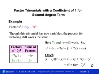 Section 13.2 factoring trinomials | PPTX
