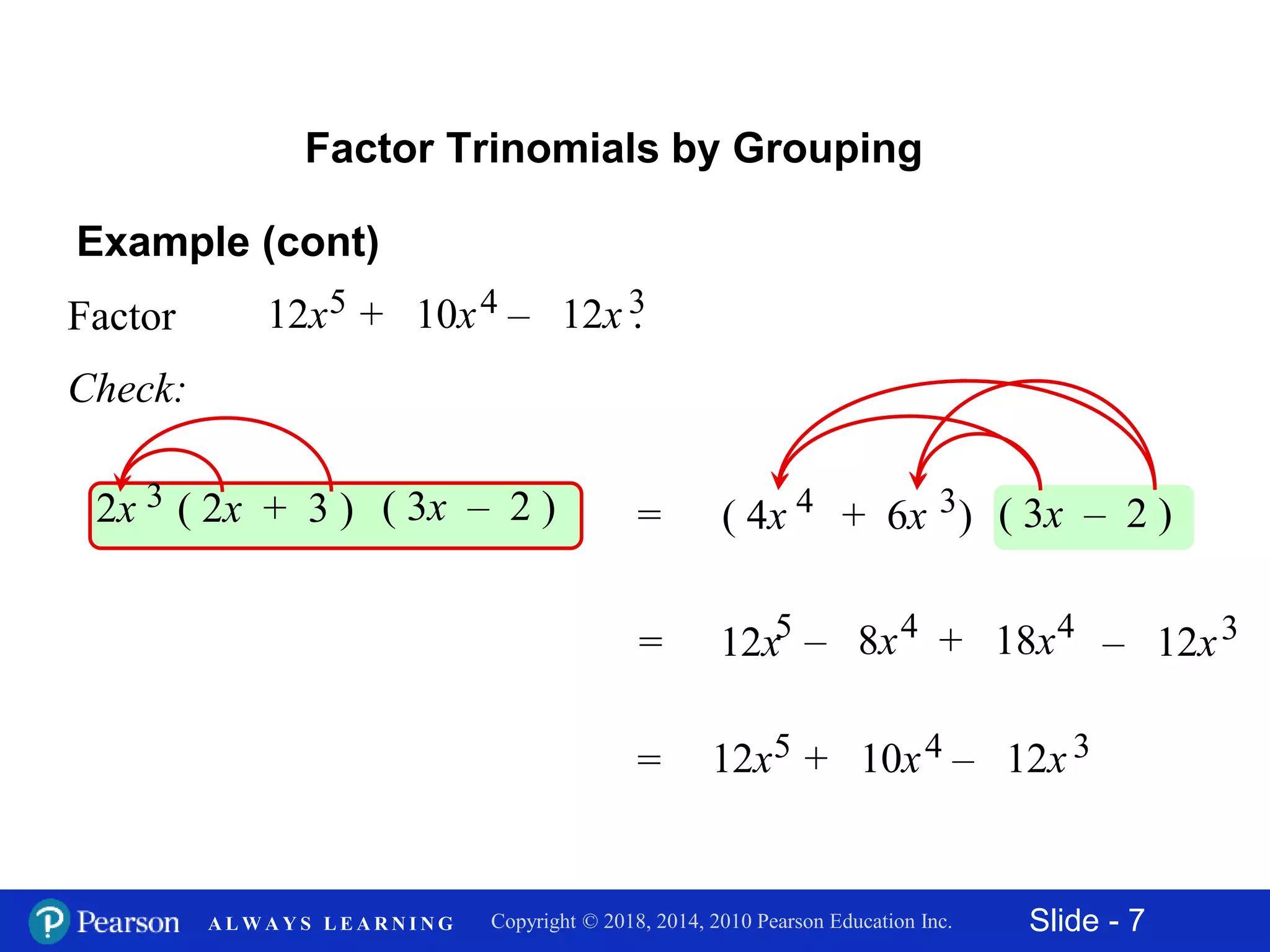 Section 13.3 factoing trinomials by grouping | PPTX