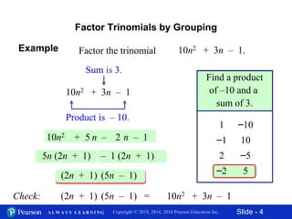 Section 13.3 factoing trinomials by grouping | PPTX