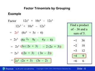 Section 13.3 factoing trinomials by grouping | PPTX