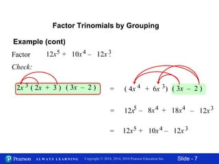 Section 13.3 factoing trinomials by grouping | PPTX