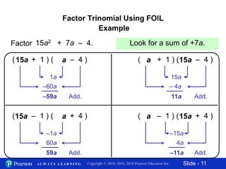 Section 13.4 factoring trinomials using the foil method | PPT