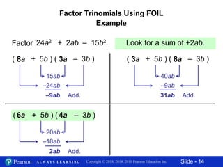 Section 13.4 factoring trinomials using the foil method | PPT