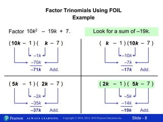 Section 13.4 factoring trinomials using the foil method | PPT