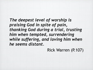Rick Warren, Purpose Driven Life: Section 14, When God Seems Distant | KEY