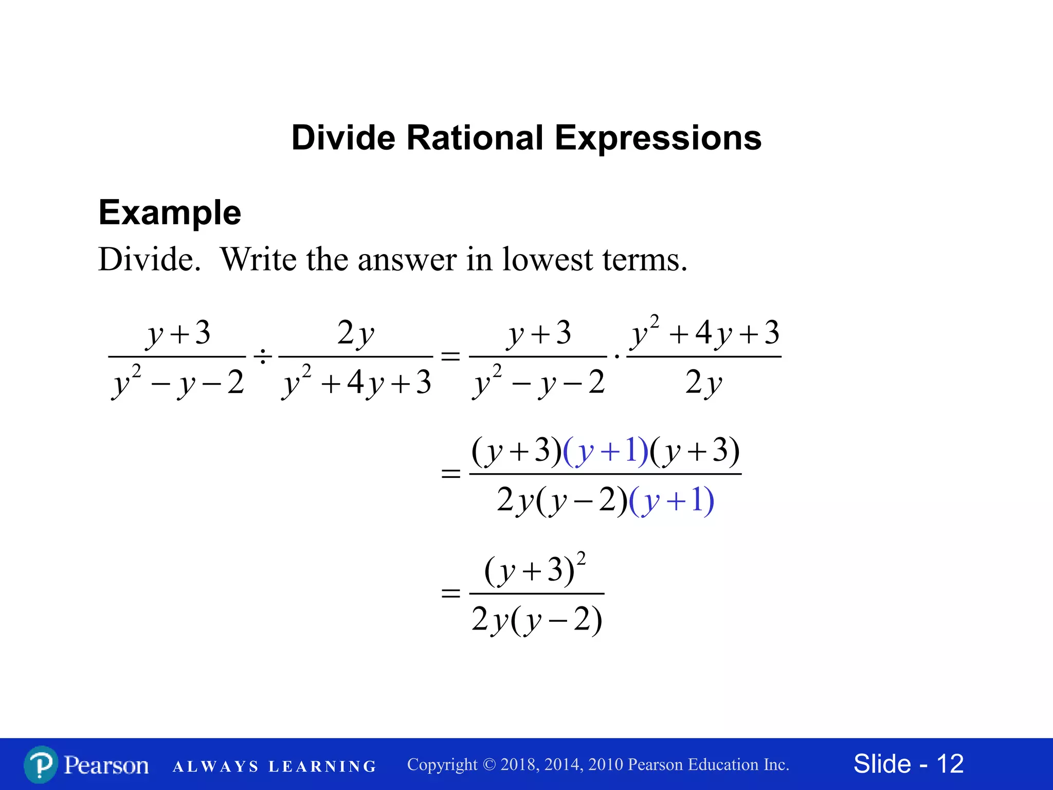 Section 14.2 multiplying and dividing rational expressions | PPT