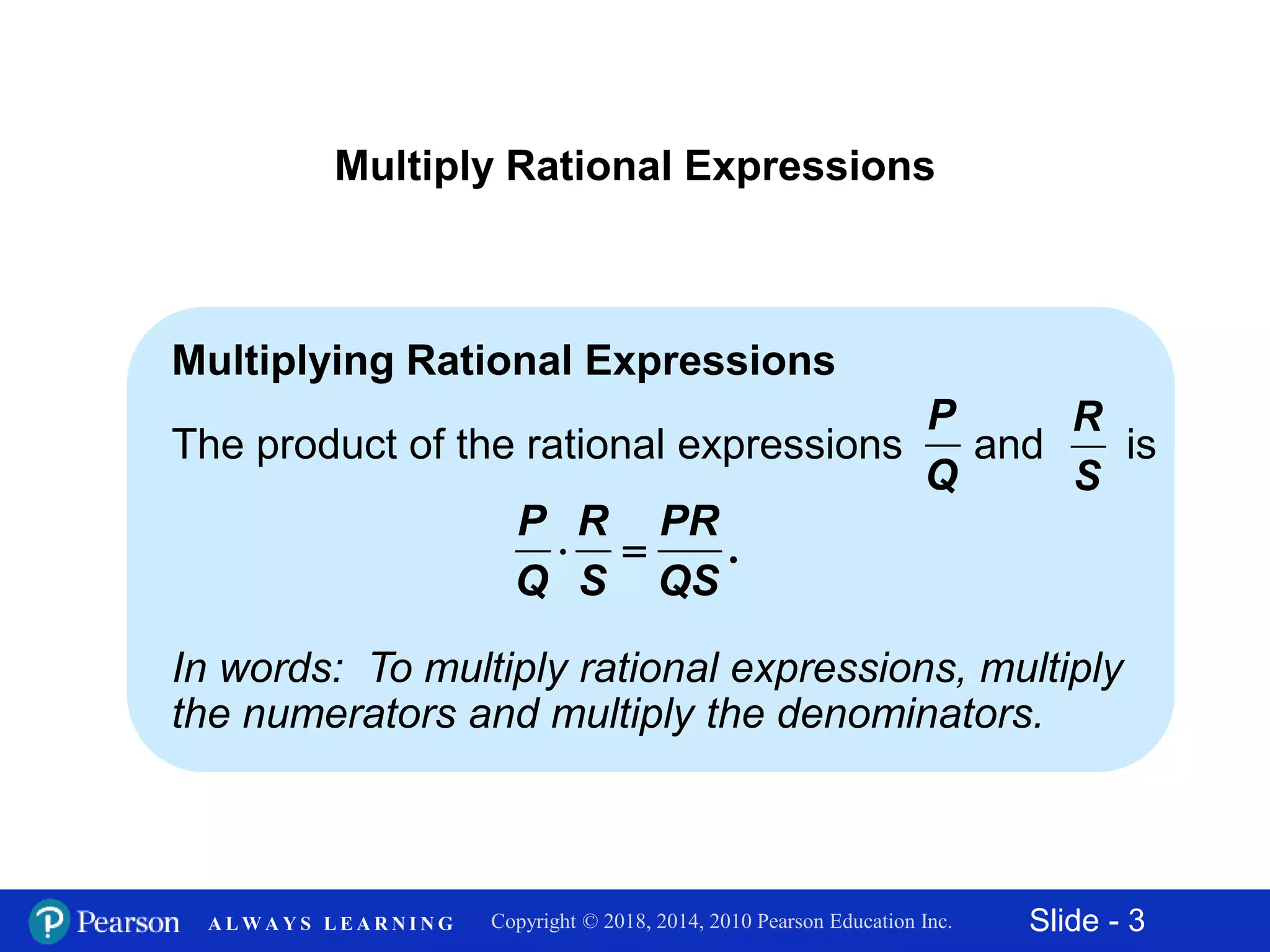 Section 14.2 multiplying and dividing rational expressions | PPT