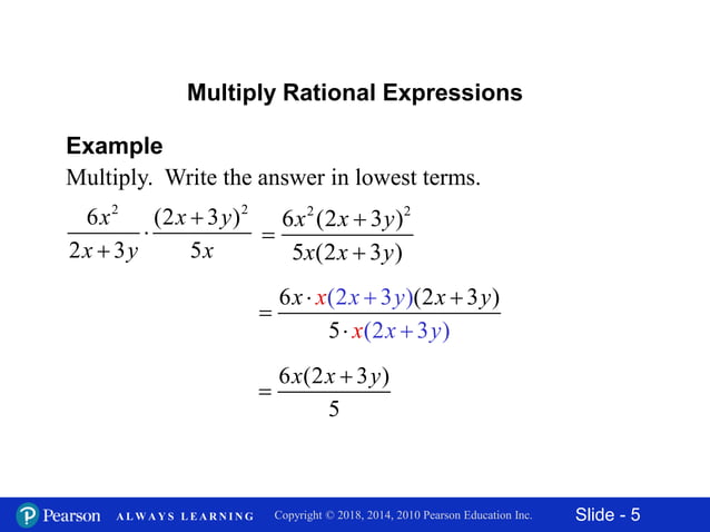 Section 14.2 multiplying and dividing rational expressions | PPT