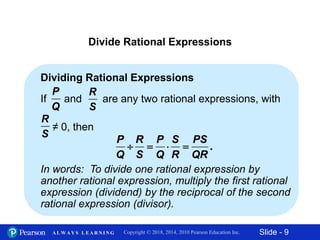 Section 14.2 multiplying and dividing rational expressions | PPTX