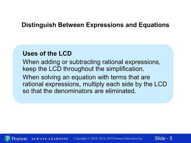 Section 14.6 solving equations with rational expressions | PPTX