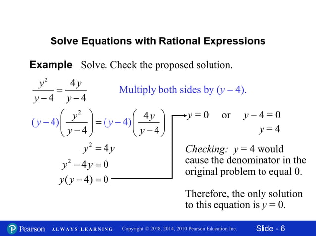 Section 14.6 solving equations with rational expressions | PPTX