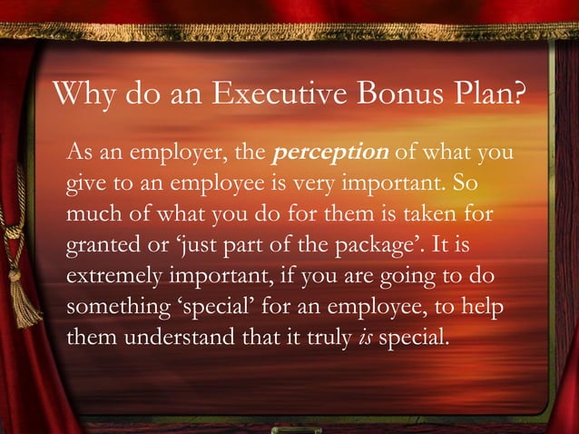 Section 162 Executive Bonus Plans Show | PPT