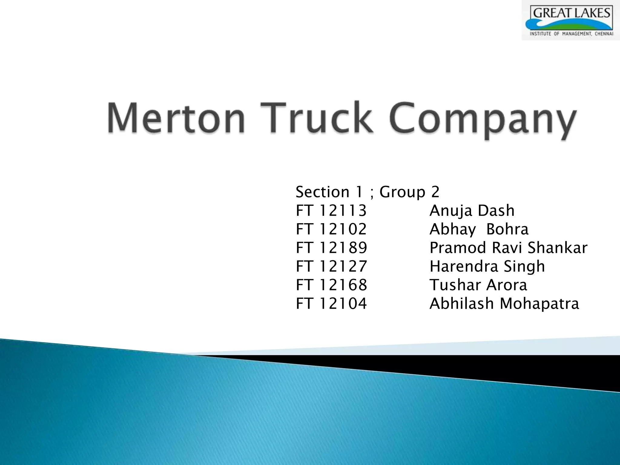 Merton Truck Company | PPTX