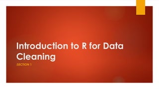 Section 1_Introduction to R for Data Cleaning.pptxsdfgdfgsdgvsdfr | PPTX