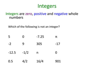 Section 2.1 rational numbers (algebra) | PPT