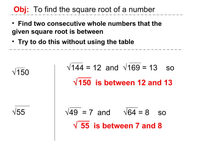 Section 2.7 square roots (algebra) | PPT | Science