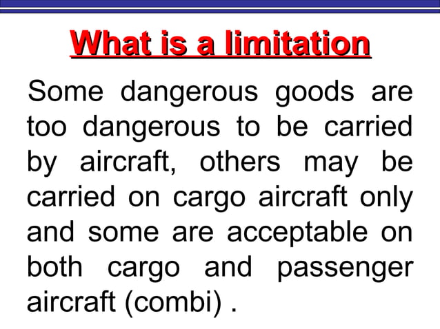 Section 2 IATA Limitations | PPT | Air Travel | Travel Type