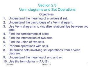 venn diagram and set operations power pp | PDF