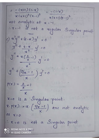 Section 28- Regular singular points solution | PDF