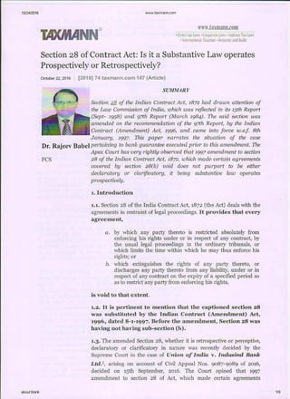 Section 28 of the contract act | PDF