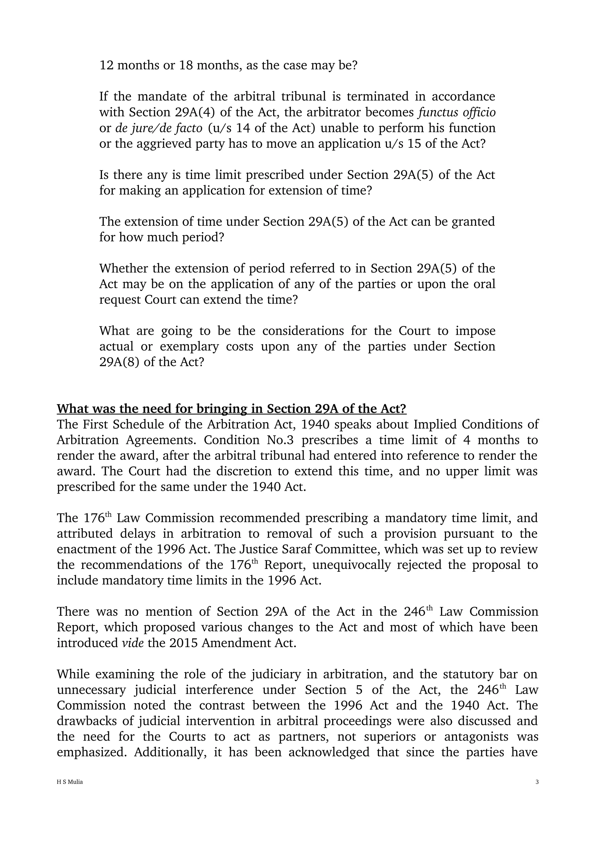 Section 29A of the Arbitration and Conciliation Act | PDF