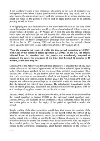 Section 29A of the Arbitration and Conciliation Act | PDF