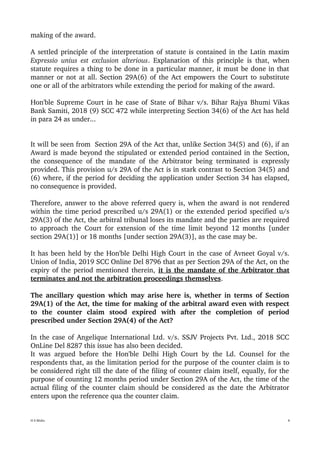 Section 29A of the Arbitration and Conciliation Act | PDF