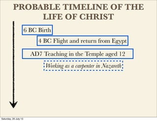 Section 2 brief chronology of the life of Christ | PPT