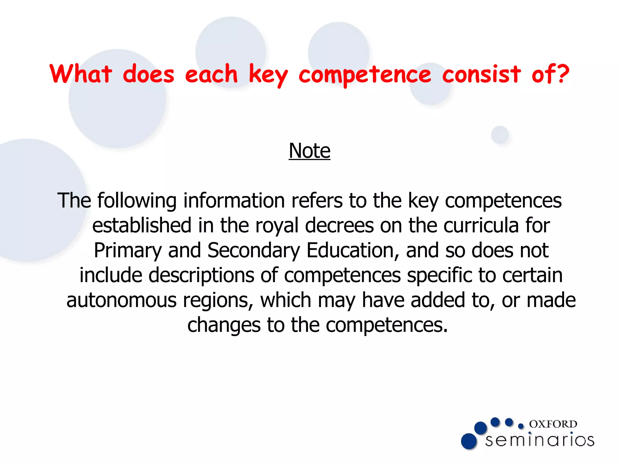 Key Competences In The Spanish Education System | PPT