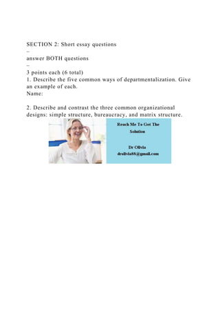 SECTION 2 Short essay questions – answer BOTH questions – .docx