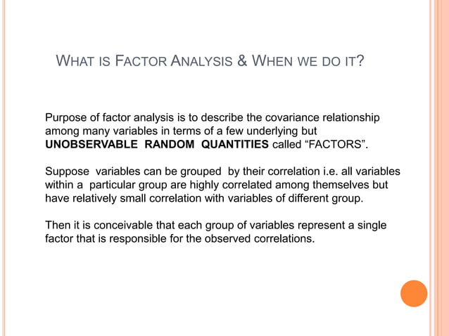 Factor Analysis with an Example | PPTX
