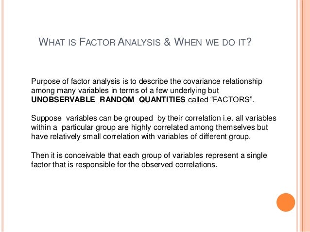 Factor Analysis With An Example Factor Analysis With An Example