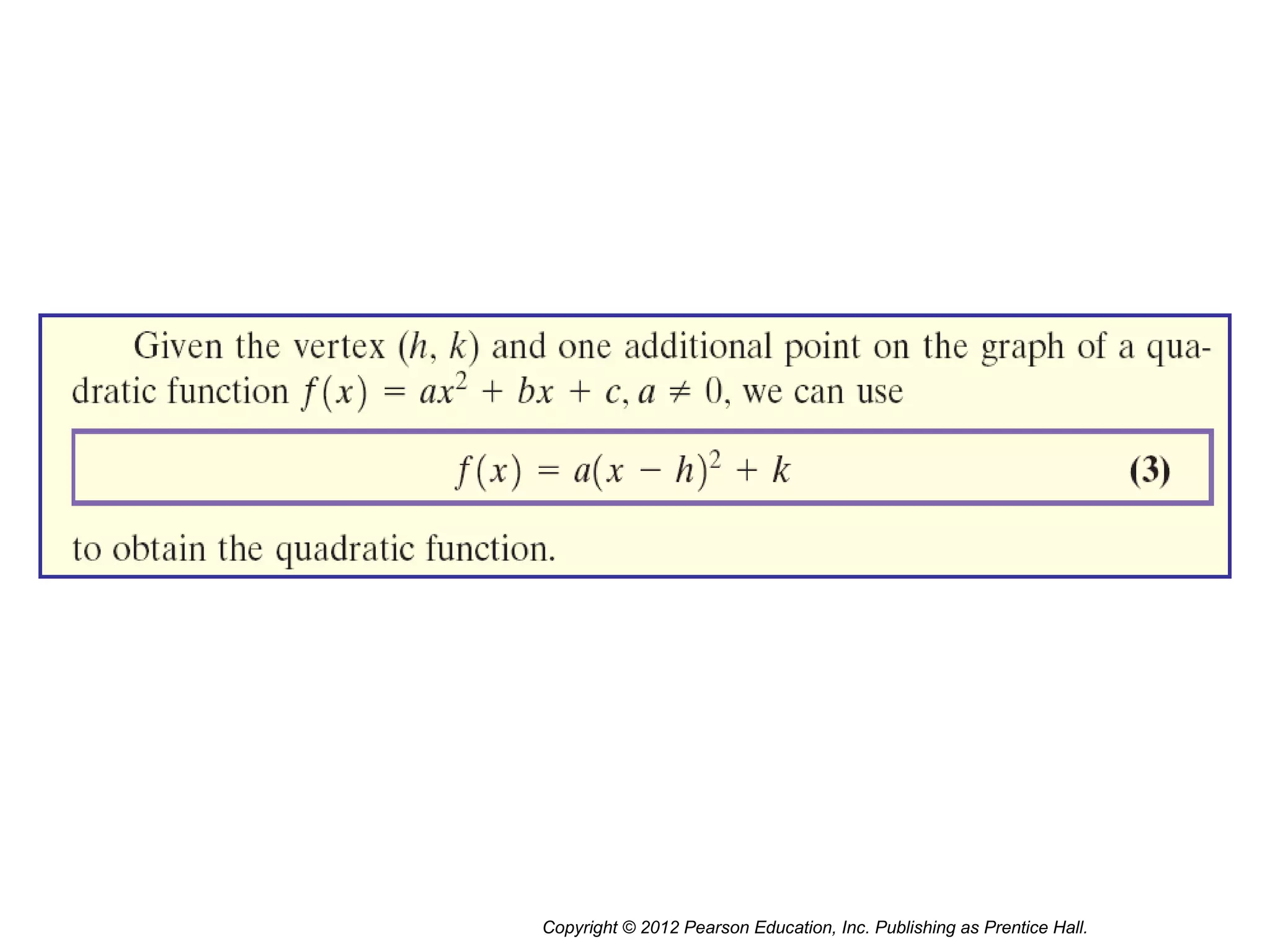 Section 3.3 quadratic functions and their properties | PPT