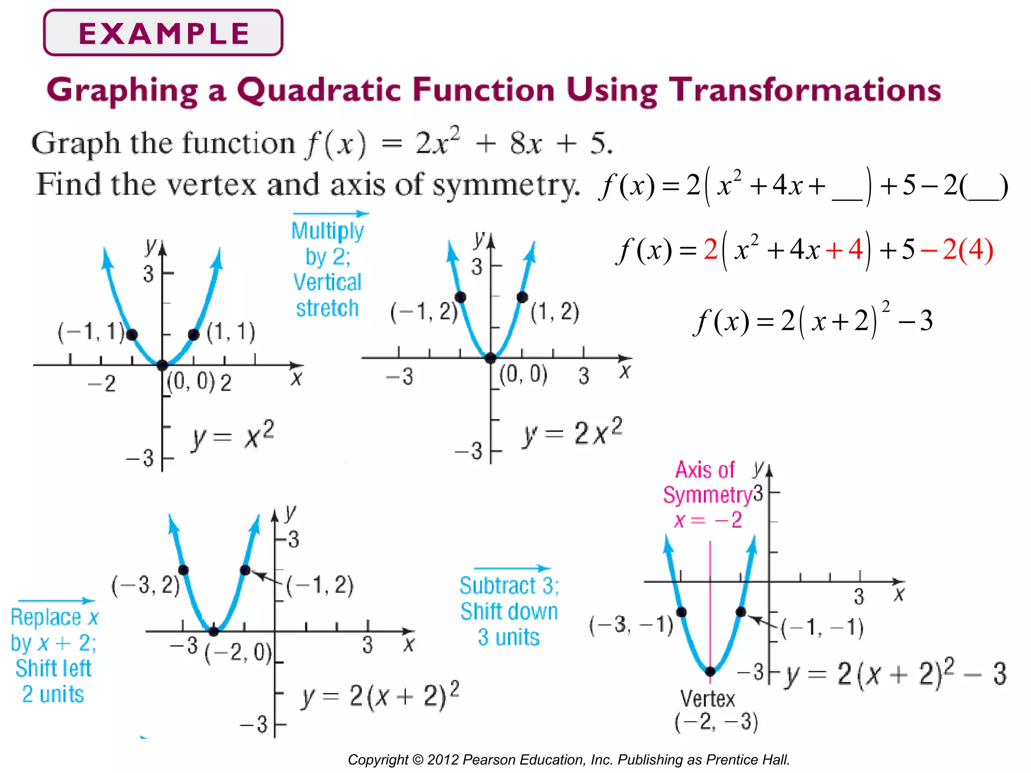 Section 3.3 quadratic functions and their properties | PPT