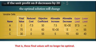 Section 3: Interpreting Sensitivity Analysis on Excel Solver | PDF
