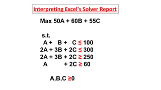 Section 3: Interpreting Sensitivity Analysis on Excel Solver | PDF