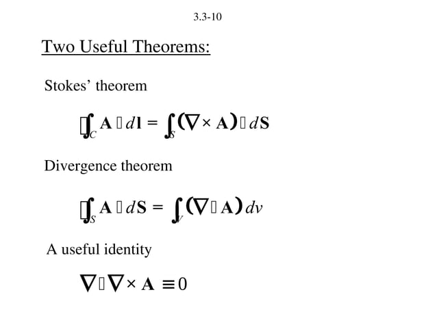 Curl And Divergence Theorems Of A Vectorppt Physics Science