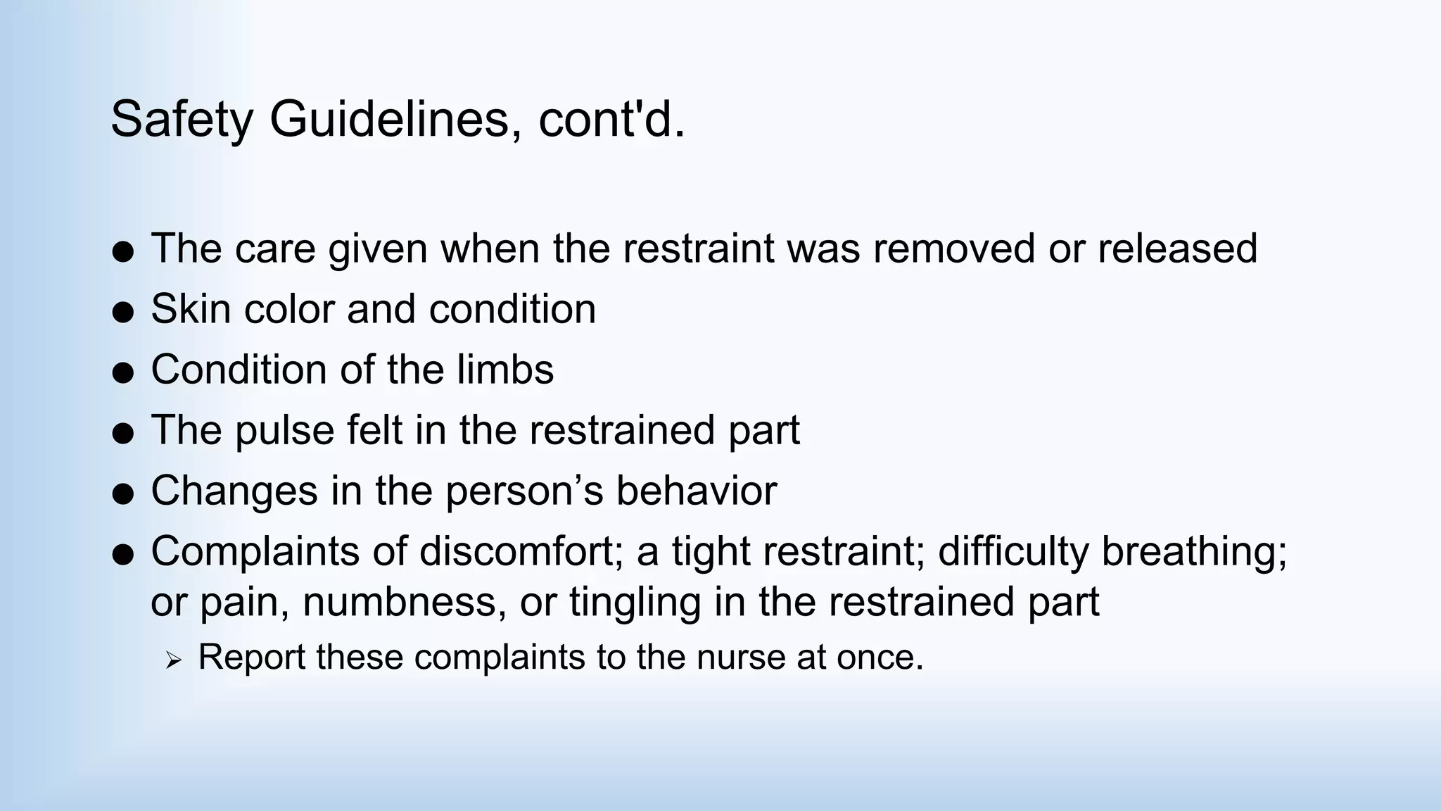 Section 3 restraint alternatives and safe restraint use-1 | PPTX