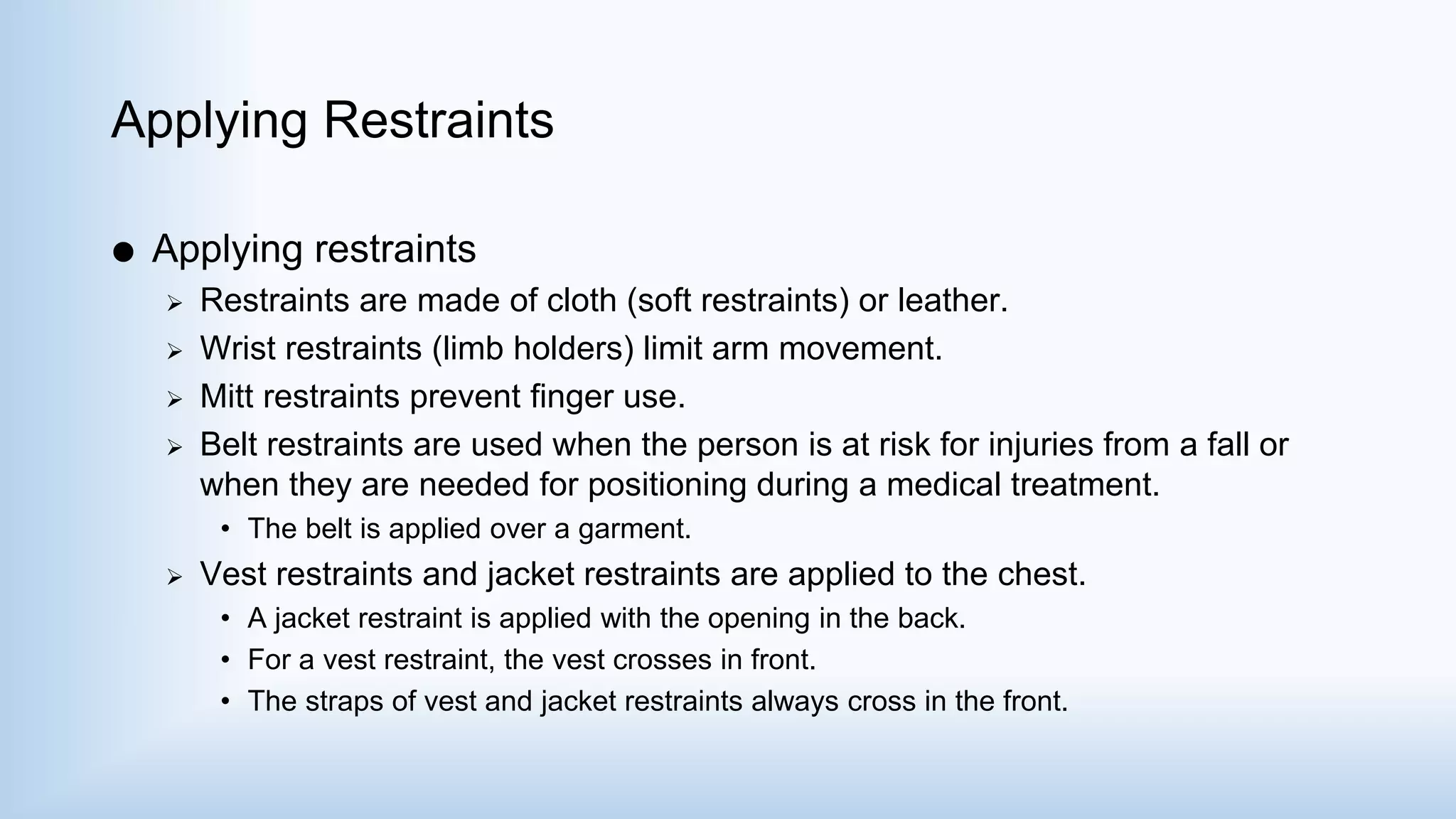 Section 3 restraint alternatives and safe restraint use-1 | PPTX
