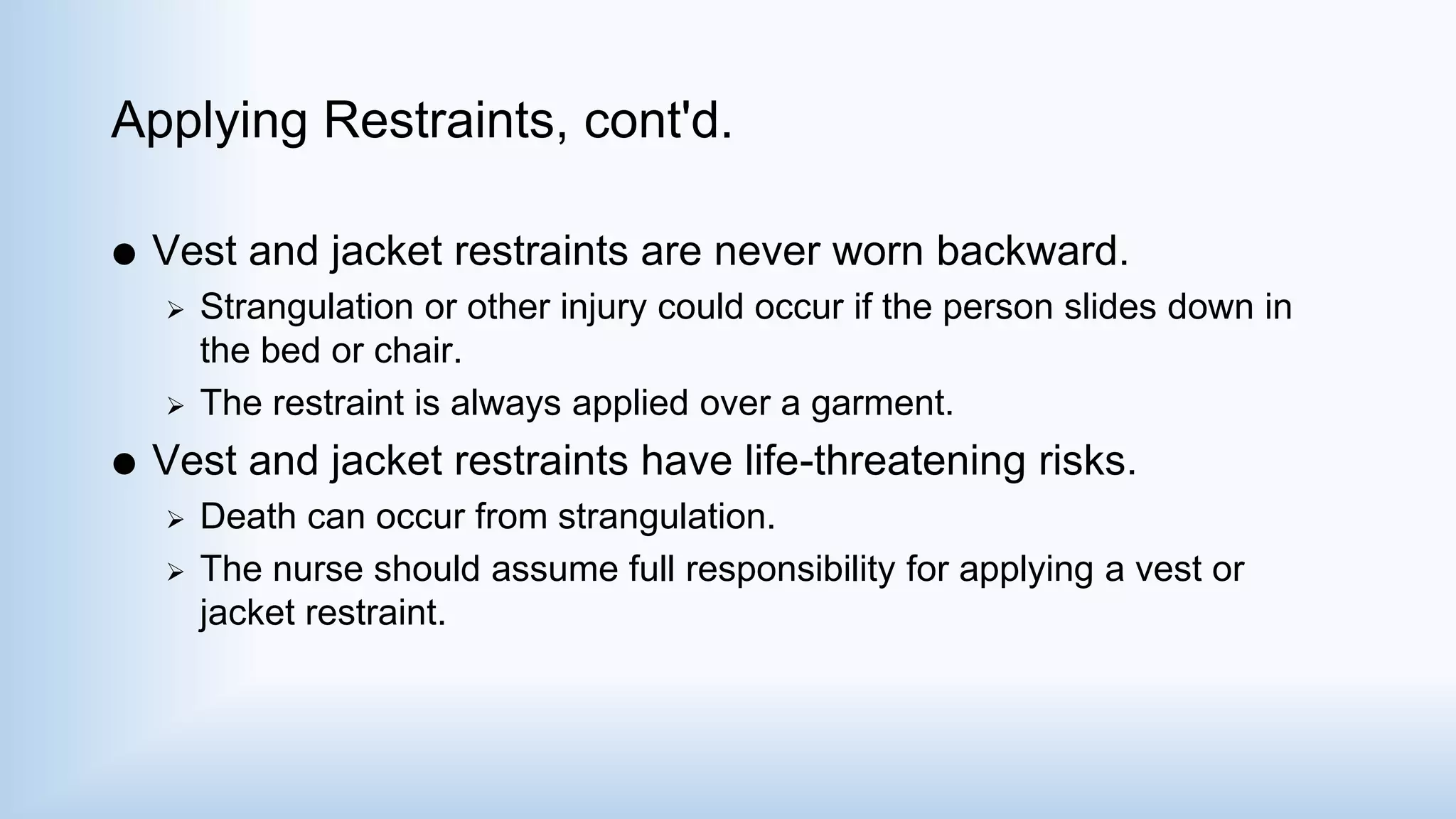 Section 3 restraint alternatives and safe restraint use-1 | PPTX